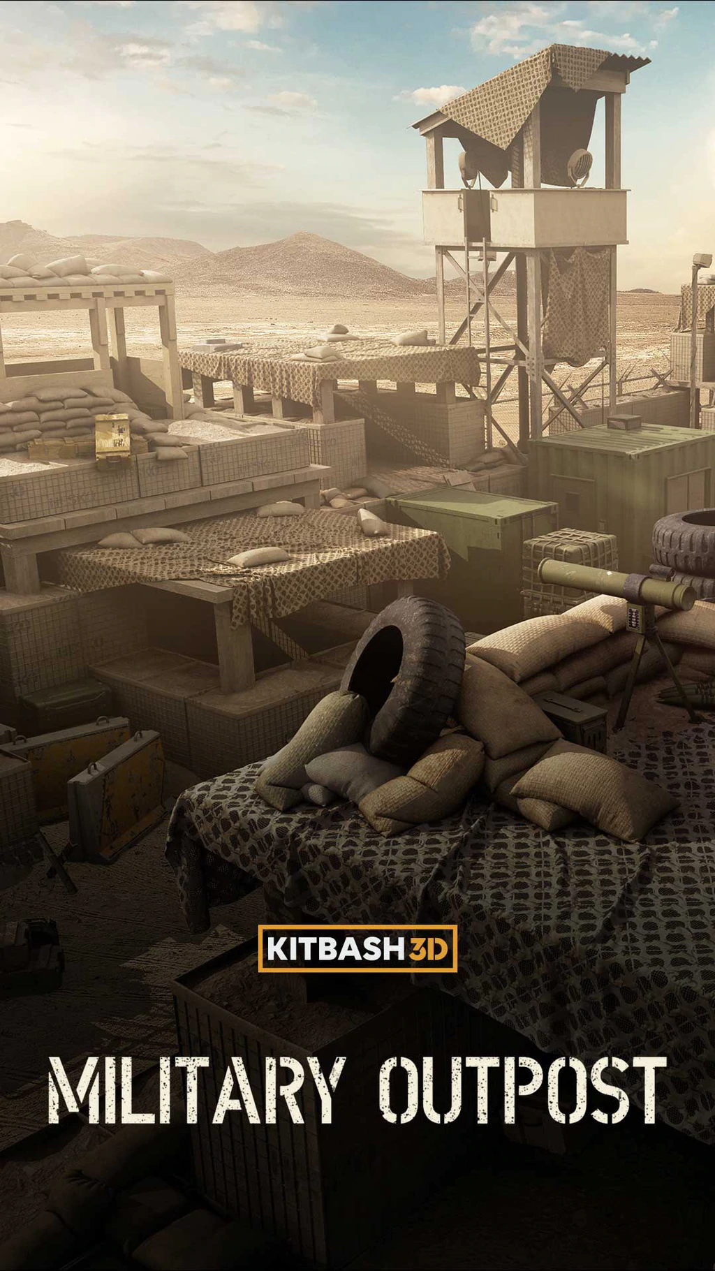 【Kitbash3D】Military Outpost 3D 建筑场景模型资产包 - CG Staion