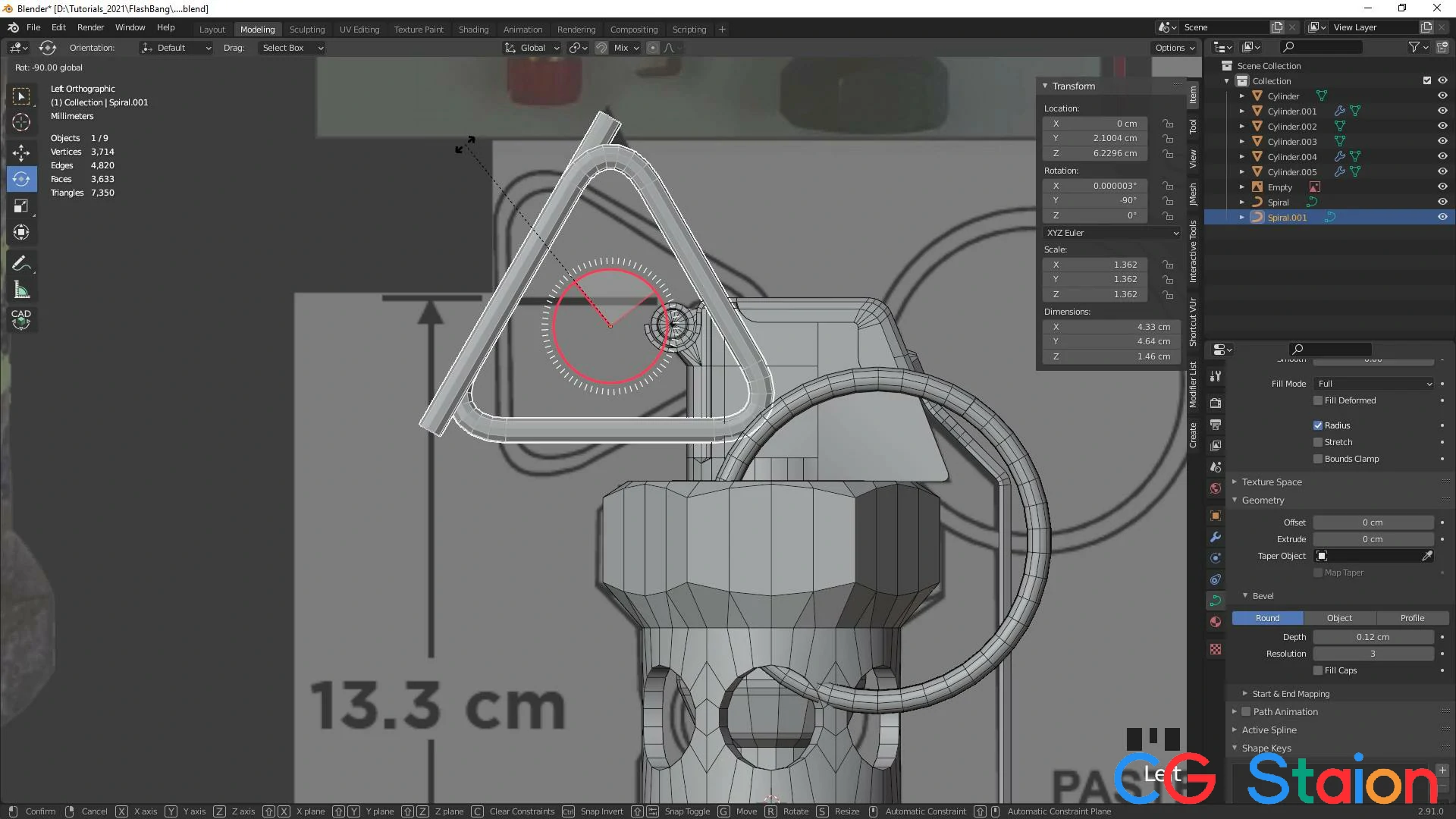 【中英双字】Tim Bergholz 的 Blender 初学者＆震撼弹模型教程 - CG Staion